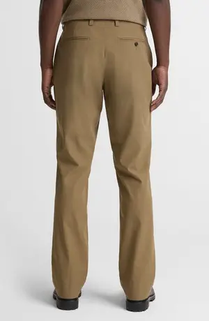 Vince Louie Flat Front Cotton Chinos - Kalamata