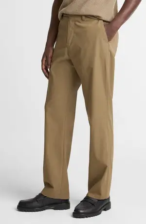 Vince Louie Flat Front Cotton Chinos - Kalamata