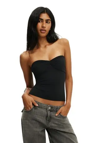 COTTON ON Twist Bandeau Top Black