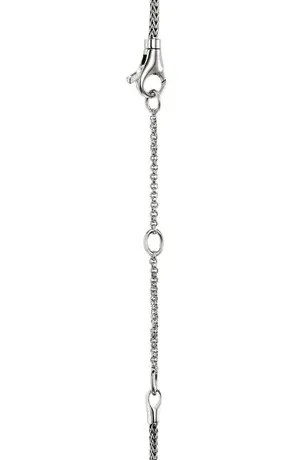 John Hardy Sterling Pave Diamond Stud Lariat Necklace