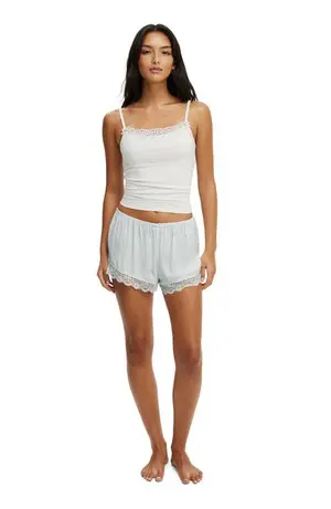 Cotton:on Satin Lace Short - Cloud Blue