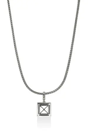 John Hardy Icon Stud Diamond Pendant Necklace - Silver