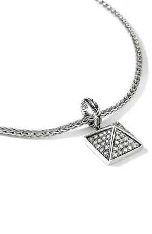 John Hardy Icon Stud Diamond Pendant Necklace - Silver