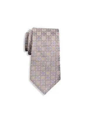 OAK HILL PREMIUM BY DXL Big & Tall Square Silk Neck Tie - Neutral