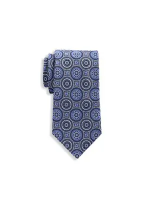 OAK HILL PREMIUM BY DXL Circular Medallion Neck Tie - Blue