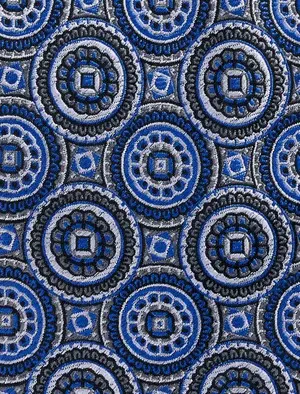 OAK HILL PREMIUM BY DXL Circular Medallion Neck Tie - Blue