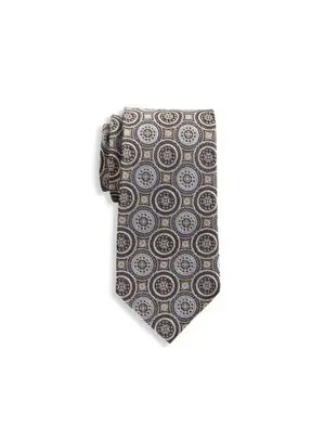 OAK HILL PREMIUM BY DXL Circular Medallion Neck Tie Neutral