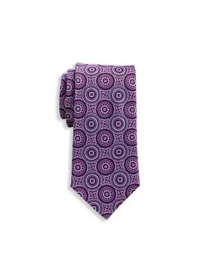 OAK HILL PREMIUM BY DXL Circular Medallion Neck Tie Pink