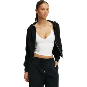 Cotton:on Active Raglan Zip Through Hoodie - Black