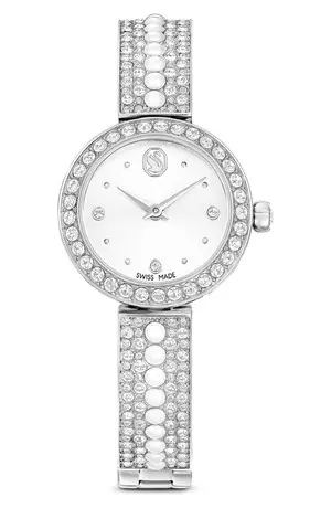 SWAROVSKI Matrix Faux Pearl Bracelet Watch - Silver