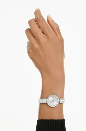 SWAROVSKI Matrix Faux Pearl Bracelet Watch - Silver