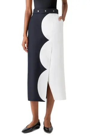 AKRIS Cloud Cotton & Silk-Blend Midi Skirt