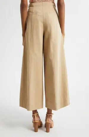 Ulla Johnson Sascha Crop Twill Wide Leg Pants