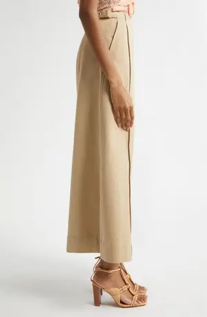 Ulla Johnson Sascha Crop Twill Wide Leg Pants