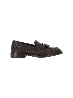 ALEXANDER HOTTO Woven Leather Loafers - Brown