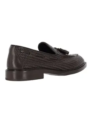 ALEXANDER HOTTO Woven Leather Loafers - Brown