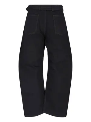 LEMAIRE Wide Cotton Pants - Black
