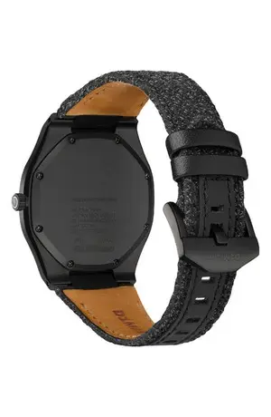 D1 MILANO Ultra Thin Kevlar Strap Watch - Black