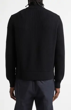 Moncler Hybrid Quilted Down Fill & Wool Cardigan