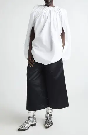 Comme Des Garçons Gathered Cotton Broadcloth Cocoon Top