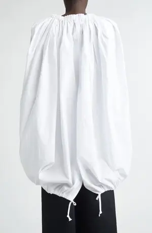 Comme Des Garçons Gathered Cotton Broadcloth Cocoon Top