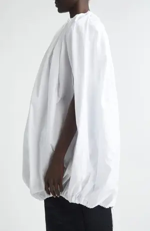 Comme Des Garçons Gathered Cotton Broadcloth Cocoon Top