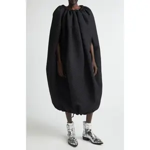 Comme Des Garçons Gathered Diamond Jacquard Cocoon Dress