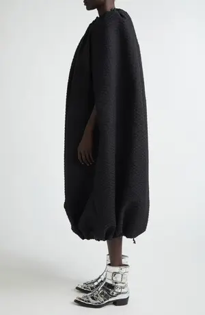 Comme Des Garçons Gathered Diamond Jacquard Cocoon Dress