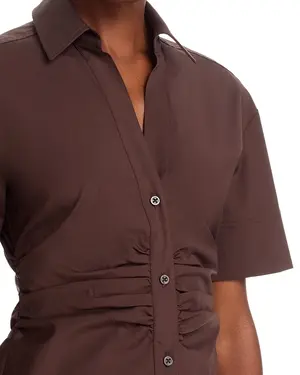 Veronica Beard Devra Short Sleeve Top - Dark Mocha