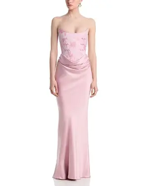 SAU LEE Frances Gown - Pink