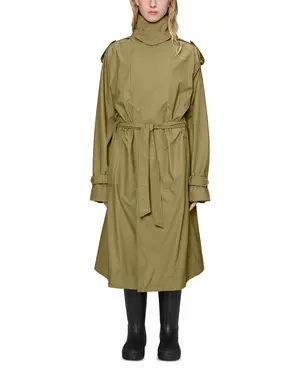 Rains Belted Trench Coat - Fawn
