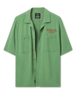 Junk Food Clothing Grateful Dead Skull Camp Shirt - Peridot