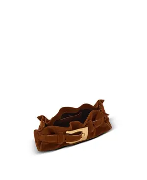 Balmain Anthem Mini Suede Leather Bag - Brown