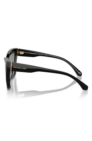 Michael Kors Dubai 57mm Cat Eye Sunglasses - Black/dark Grey Solid