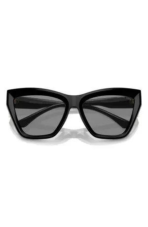 Michael Kors Dubai 57mm Cat Eye Sunglasses - Black/dark Grey Solid