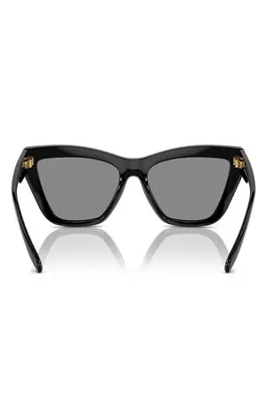Michael Kors Dubai 57mm Cat Eye Sunglasses - Black/dark Grey Solid