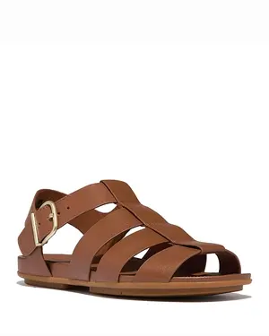 Fitflop Gracie Leather Fisherman Sandals - Deep Tan