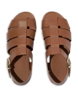 Fitflop Gracie Leather Fisherman Sandals - Deep Tan