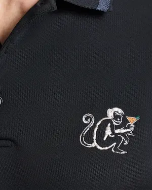 Robert Graham Monkey Business Short Sleeve Knit Polo Shirt