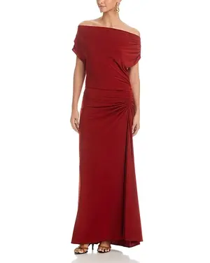 Aqua Ruched Evening Dresses