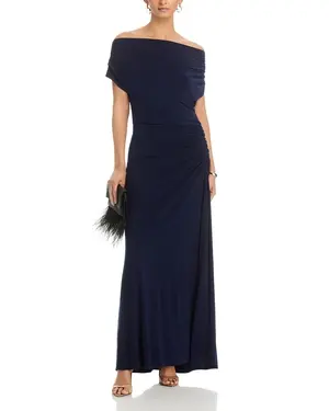 Aqua Ruched Dress - Navy