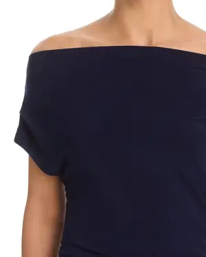 Aqua Ruched Dress - Navy