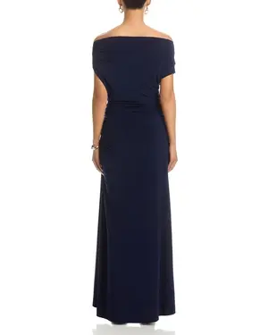 Aqua Ruched Dress - Navy