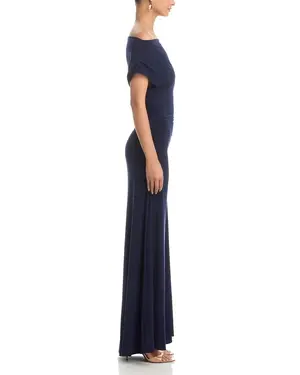 Aqua Ruched Dress - Navy