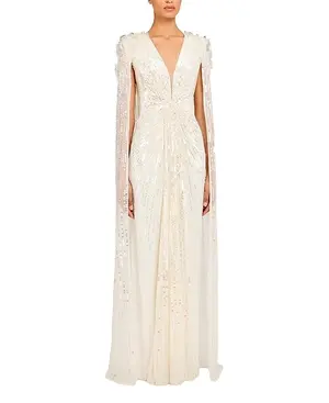 Jenny Packham Sequin-embellished Maxi Dress - Vanilla