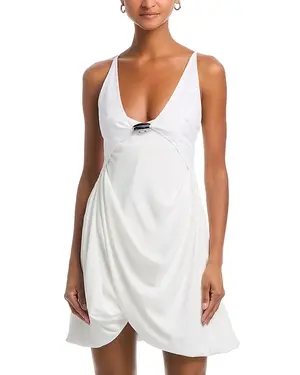 KATE BARTON Draped Bubble Dress - White