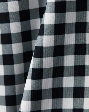 RHONE Sleeveless Collared Polo Shirt - Black Gingham