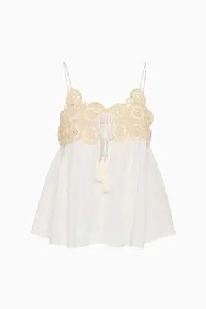 Ulla Johnson Alessia Coverup Top With Crochet Detail