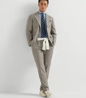 Brunello Cucinelli Virgin Wool-blend Prince Of Wales 2-piece Suit - Brown
