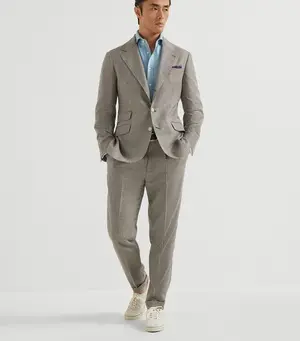 Brunello Cucinelli Virgin Wool-blend Prince Of Wales 2-piece Suit - Brown